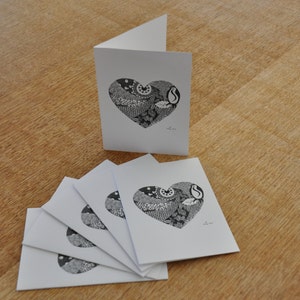 Heart Design Cards - Pack of Six - Etsy