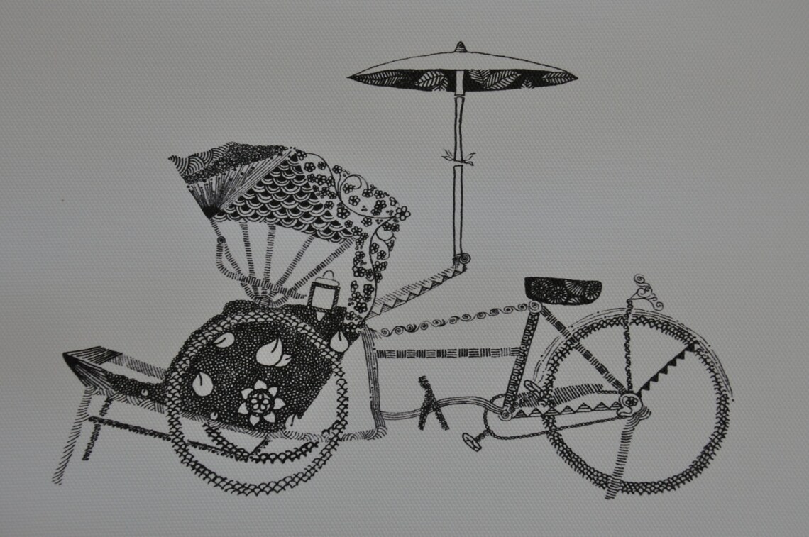 Trishaw Original Pen and Ink Drawing - Etsy