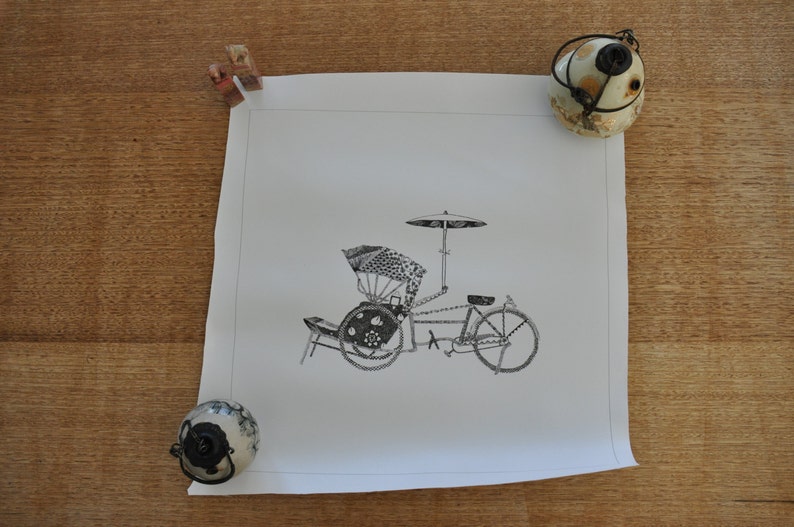 Trishaw Original Pen and Ink Drawing - Etsy