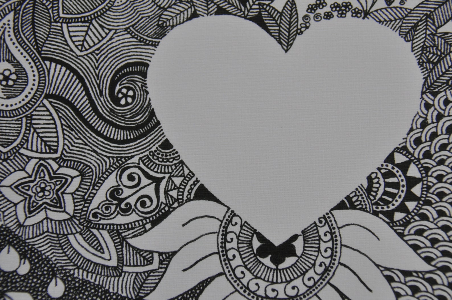 Heart Silhouette - Intricate Patterns Surrounding a Heart - Etsy