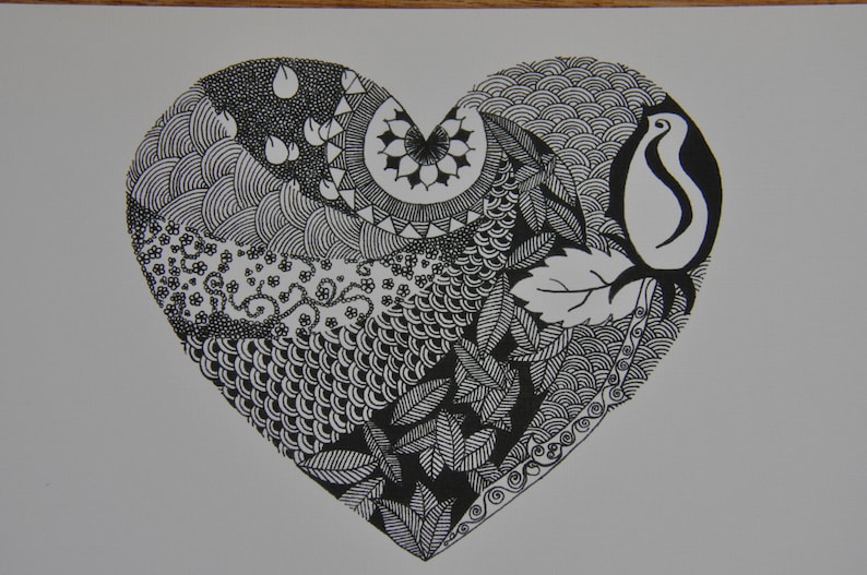 Heart Picture With Intricate Patterns - Etsy