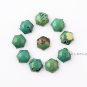 Natural Tibetan Turquoise 8x8mm Hexagon Shape Gemstone, Calibrated ...