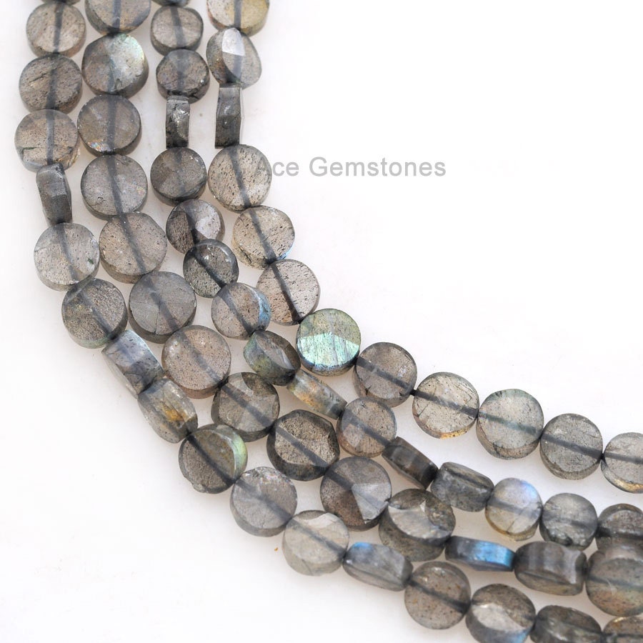 Labradorite Smooth Coin Beads Semiprecious Wholesale Beads | Etsy