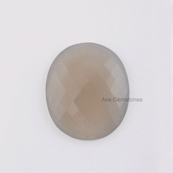 Grey Chalcedony Faceted Calibrated Oval Gemstone 30x35 Mm AAA - Etsy