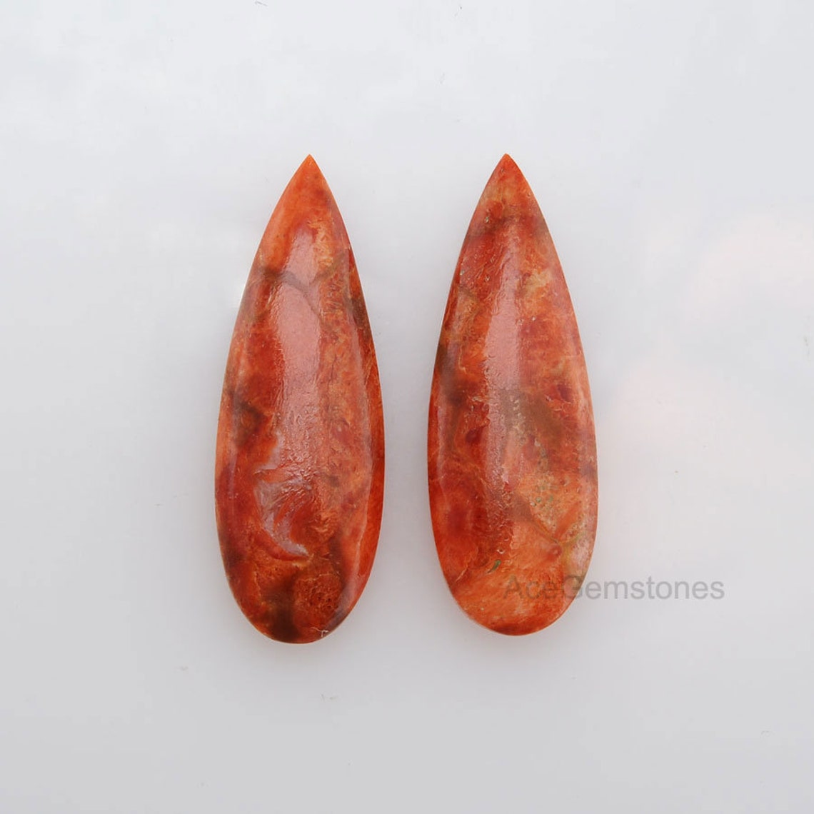 Red Turquoise Loose Gemstone Long Drop Pair 10x30 Mm - Etsy