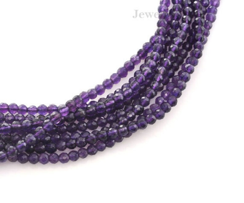 Amethyst Round Faceted Semiprecious Gemstone Beads A Grade - Etsy