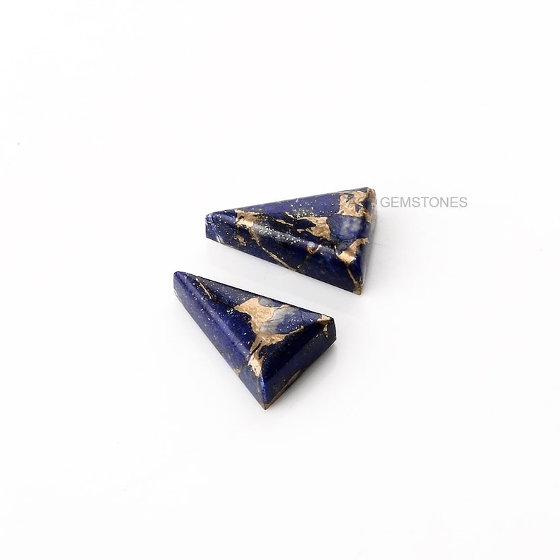 Mohave Copper Lapis Triangle 10x15 Mm Gemstones Flat Back - Etsy