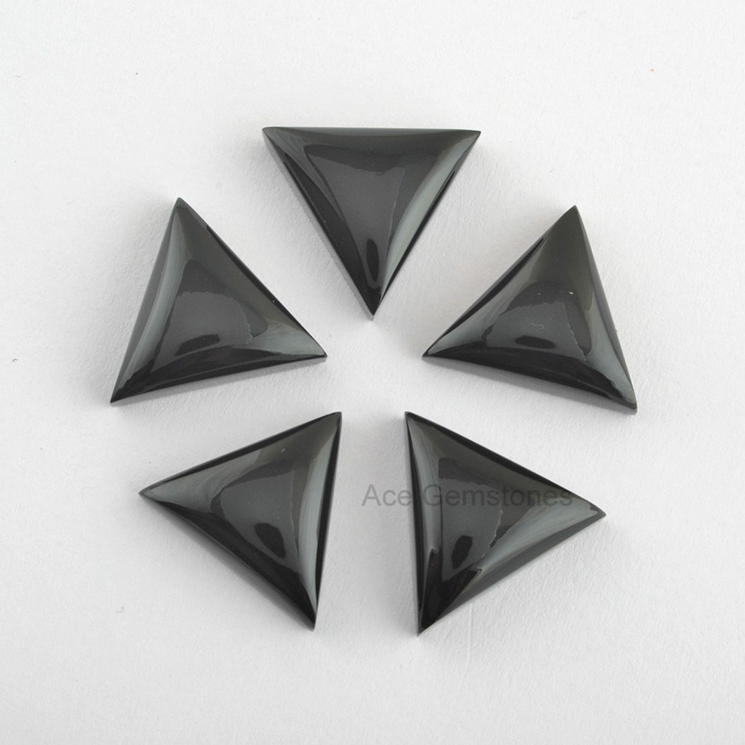 Black Onyx 15 Mm Triangle Shape Gemstone, Black Onyx Gemstone, Loose ...