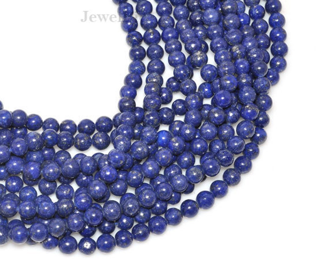 Lapis Big Smooth Round Semiprecious Gemstone Beads A+ Grade, 7x7-8x8 Mm ...