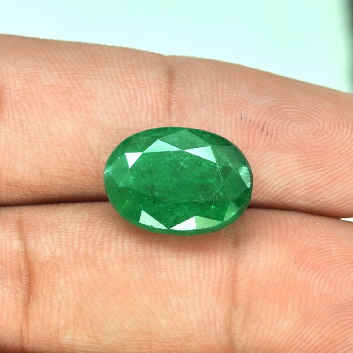 8.29 Cts Huge Rare Genuine Brazil Natural Top Green Emerald Oval Cut ...