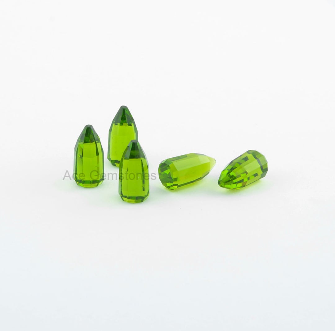 Faceted Bullet Shape Stone for Making Jewelry, Peridot Quartz 8x16mm ...