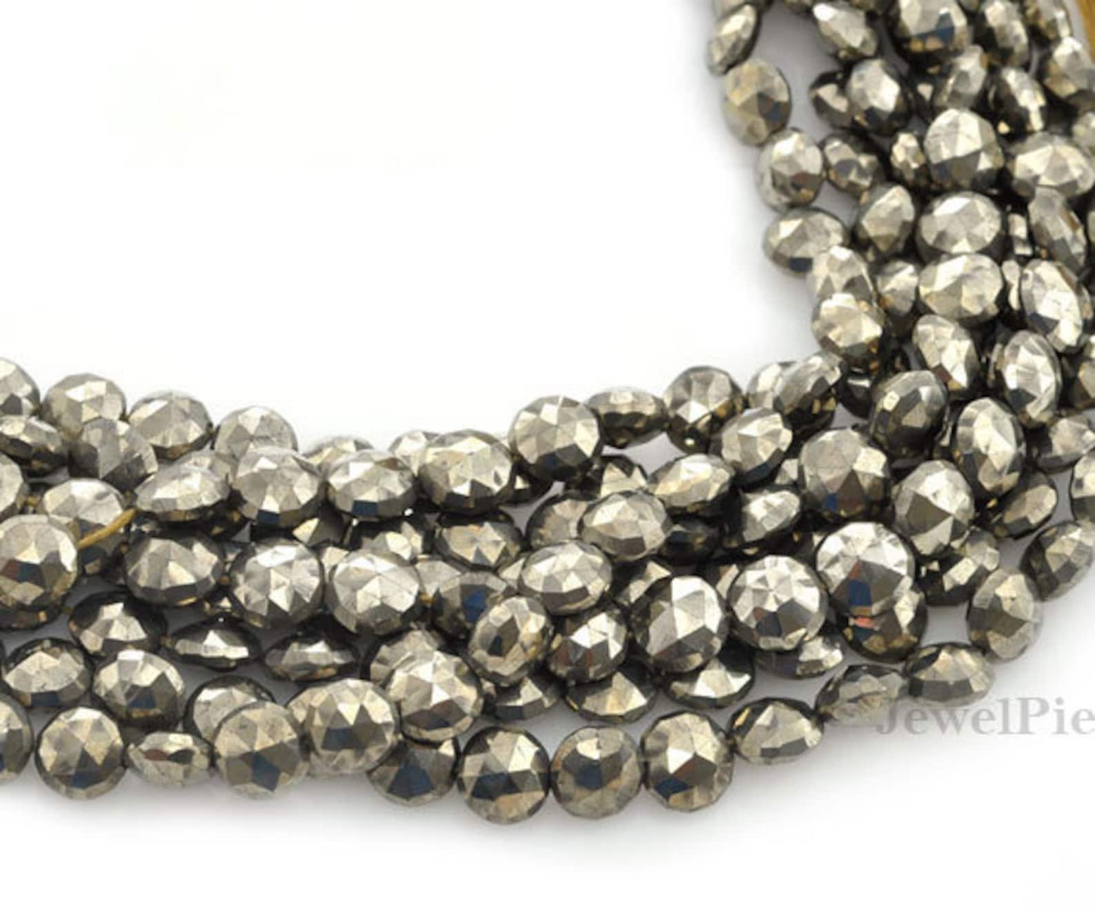 Pyrite Coin Faceted Semiprecious Gemstone Beads A Grade 7-8 | Etsy