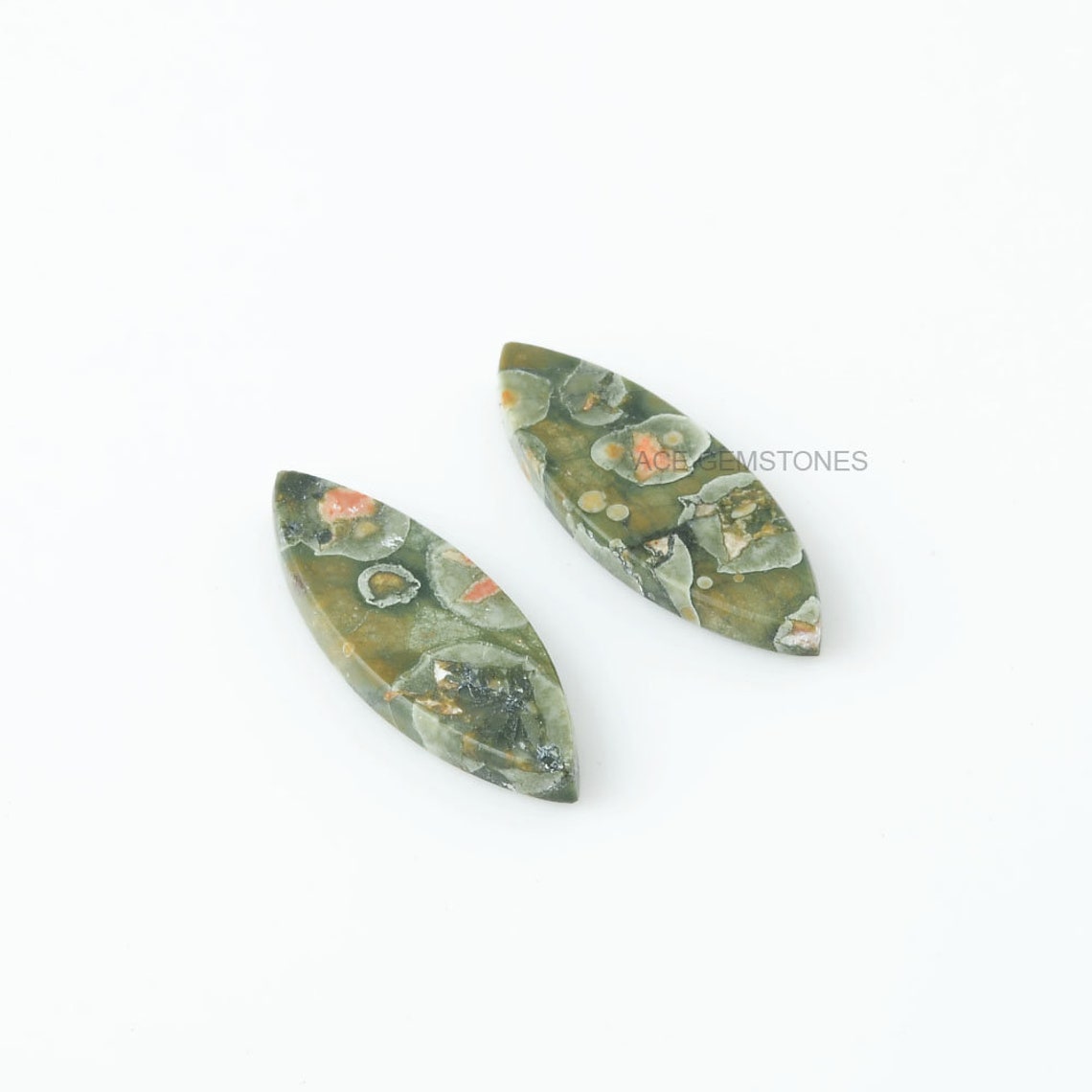 Green Rhyolite 10x30 Mm Marquise Shape Gemstone-calibrated - Etsy