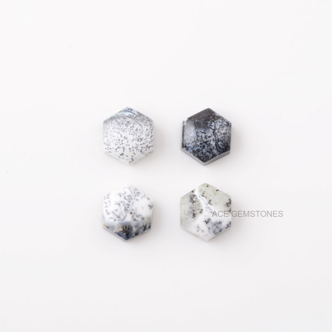 Dendritic Agate 10mm Hexagon Shape Gemstone, Dendritic Agate Calibrated ...
