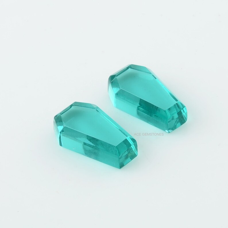 Teal Quartz 10x17 Mm Coffin Shape Gemstone- Double Step Cut Coffin ...