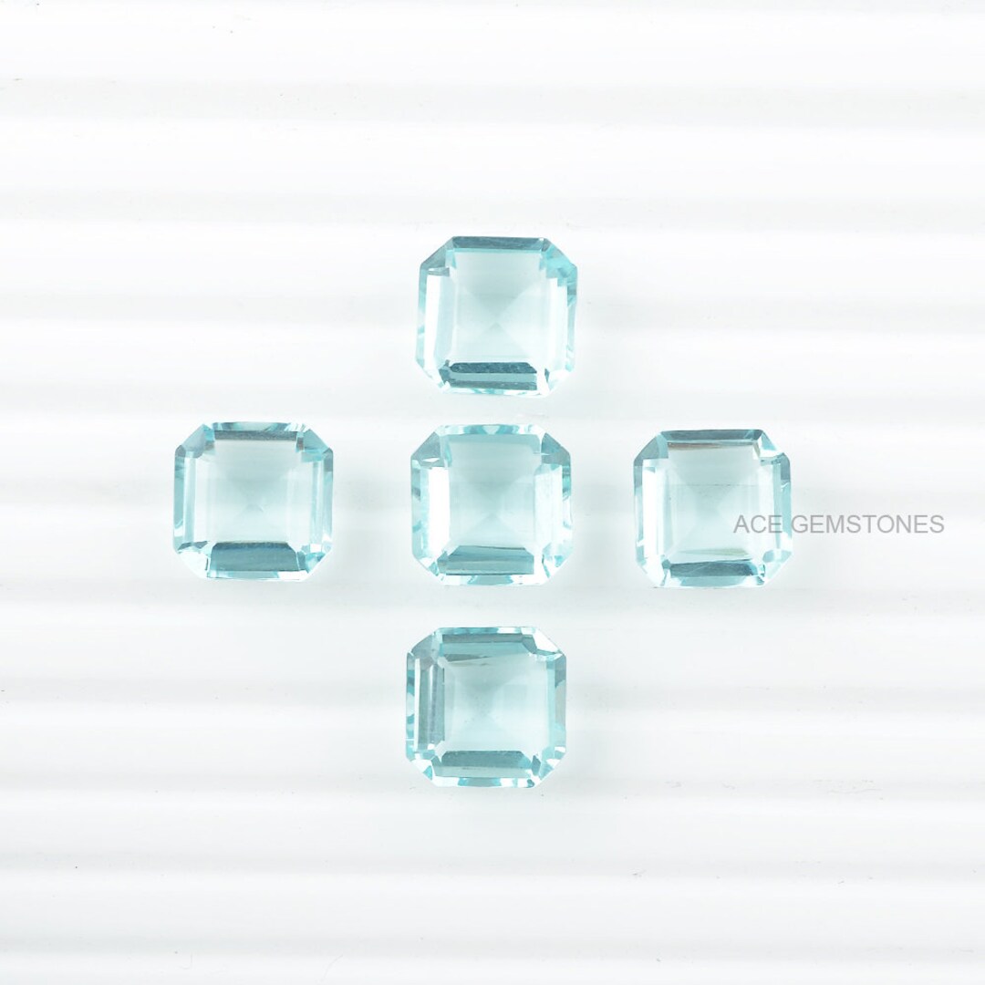 Aqua Quartz 9x9mm Octagon Gemstone-jewelry Making Gemstone-aqua Quartz ...