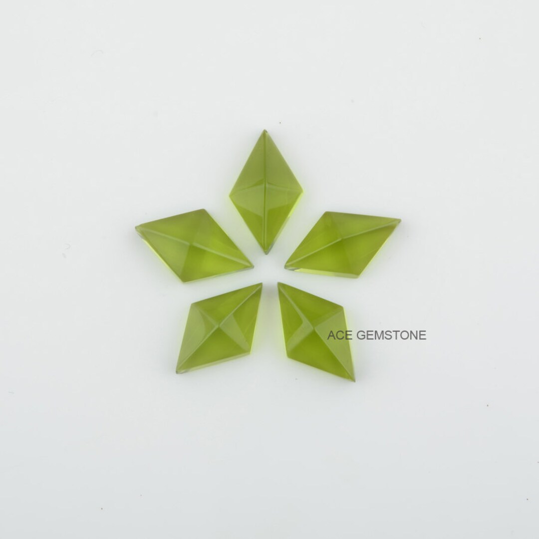 Wholesale Loose Gemstone-peridot Quartz Diamond Pyramid 10x16 Mm ...