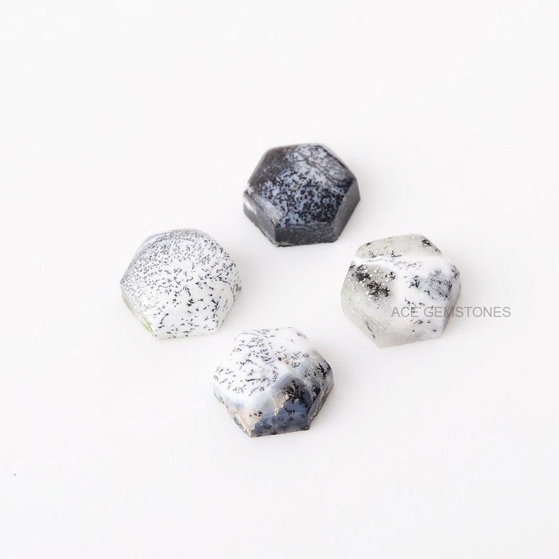 Dendritic Agate 10mm Hexagon Shape Gemstone, Dendritic Agate Calibrated ...