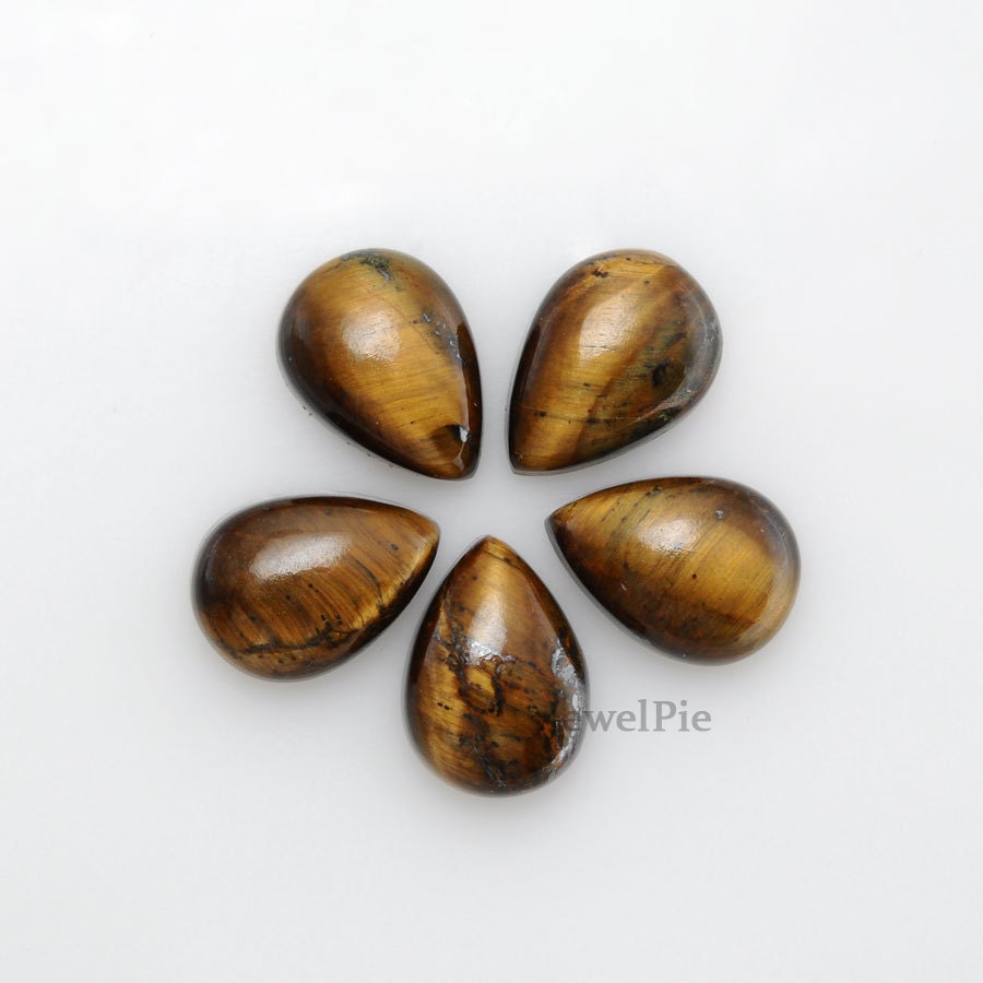 Loose Gemstone Cabochon Tiger Eye Pear 10x14mm AAA Grade 5 | Etsy