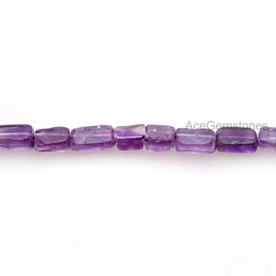 Amethyst Rectangle Tube Semiprecious Gemstone Beads A Grade | Etsy
