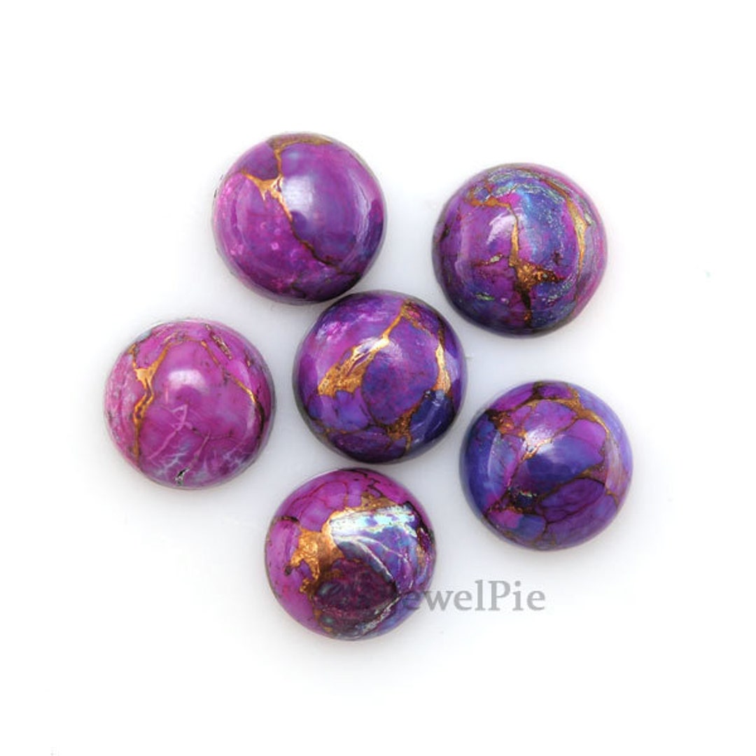 Copper Purple Turquoise Loose Gemstone Cabochon Round 12x12 AAA Grade ...