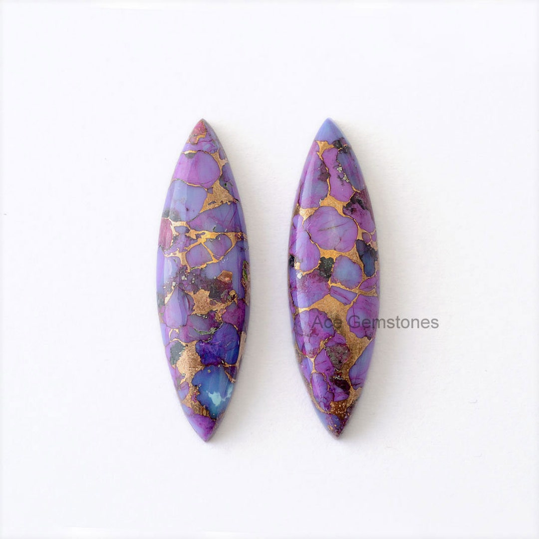 Copper Purple Turquoise Wholesale Loose Gemstone Flat Back Cabochon ...