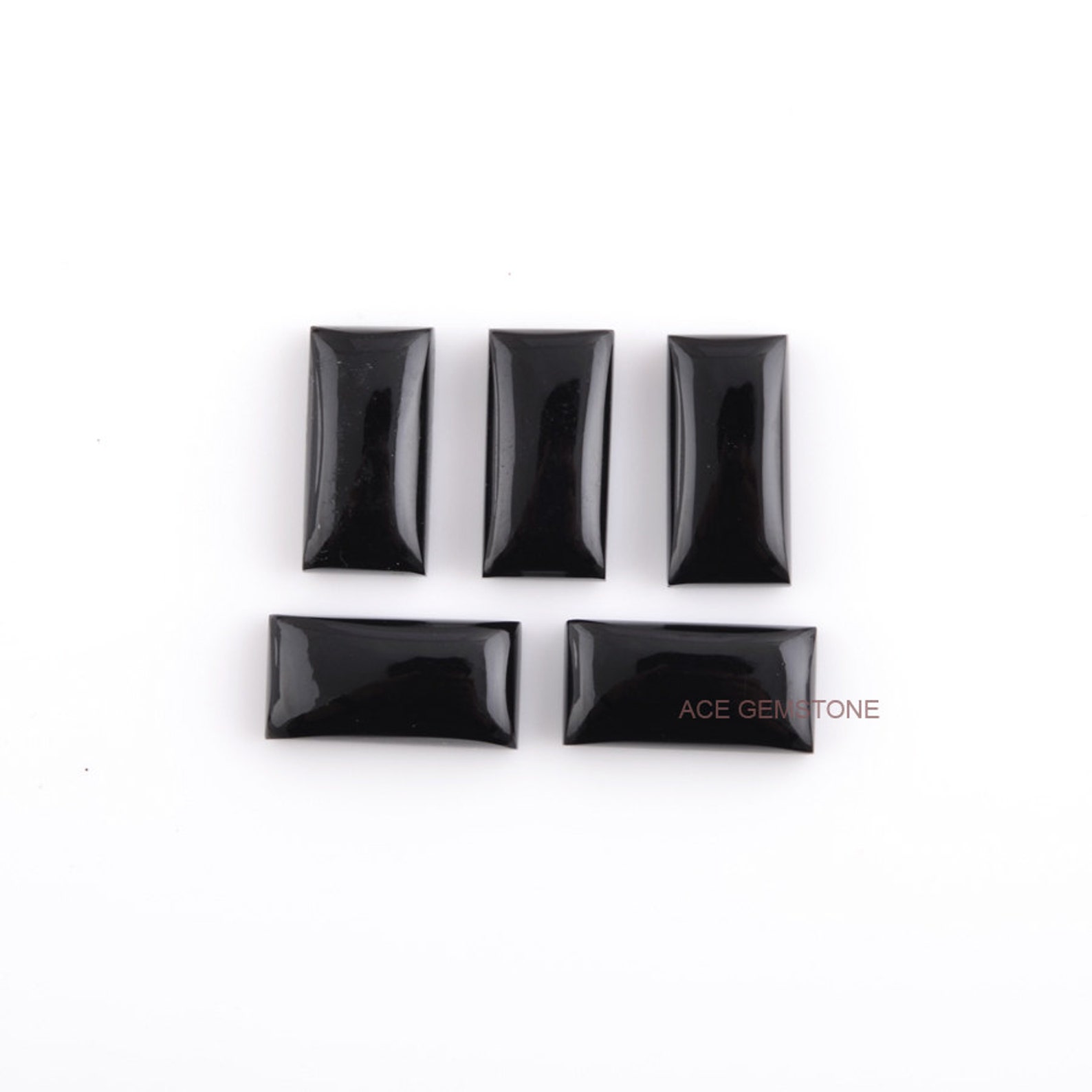 Wholesale Loose Gemstone-black Onyx Rectangle 8x16 Mm Gemstones ...