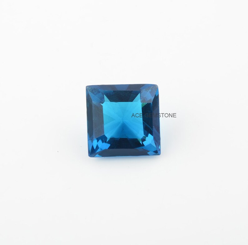 Swiss London Blue Topaz Gemstone-square 16x16 Mm Faceted - Etsy