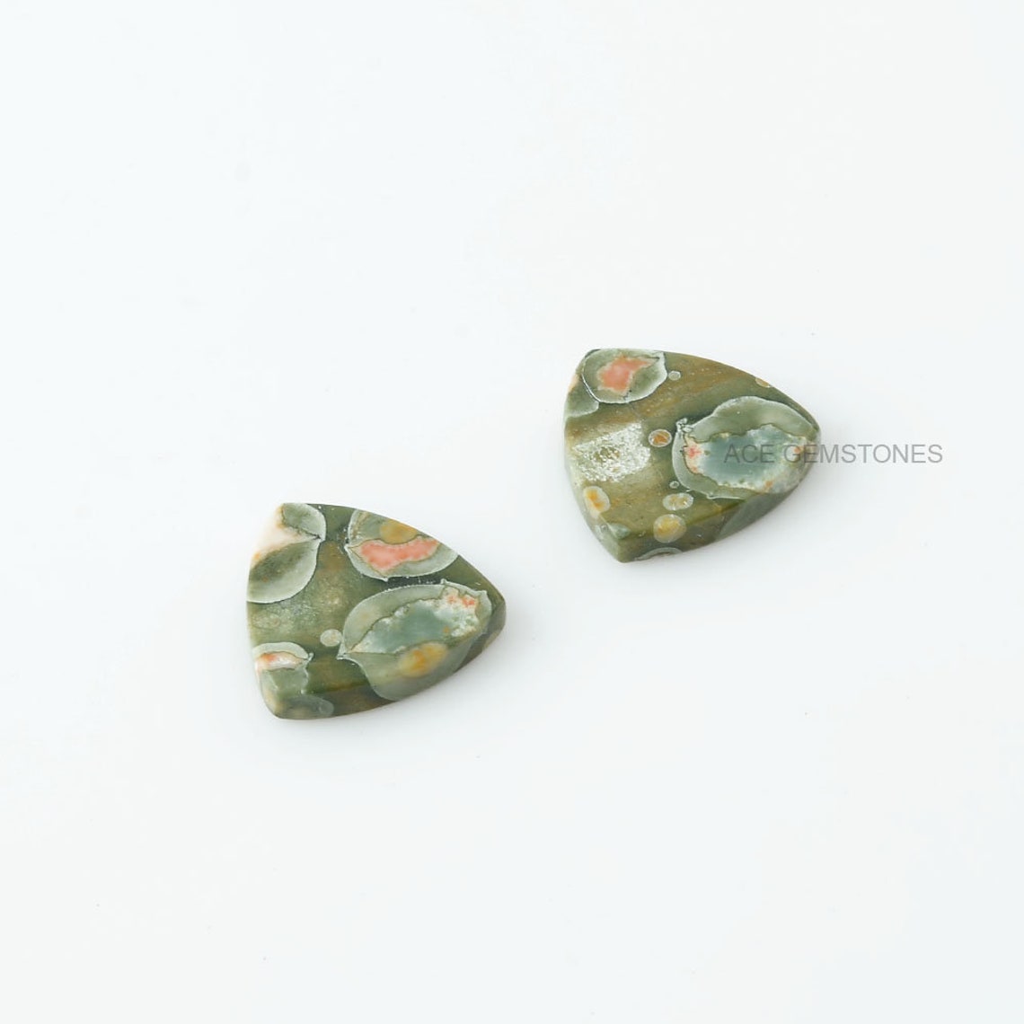 Green Rhyolite 15mm Trillion Shape Gemstone-wholesale - Etsy