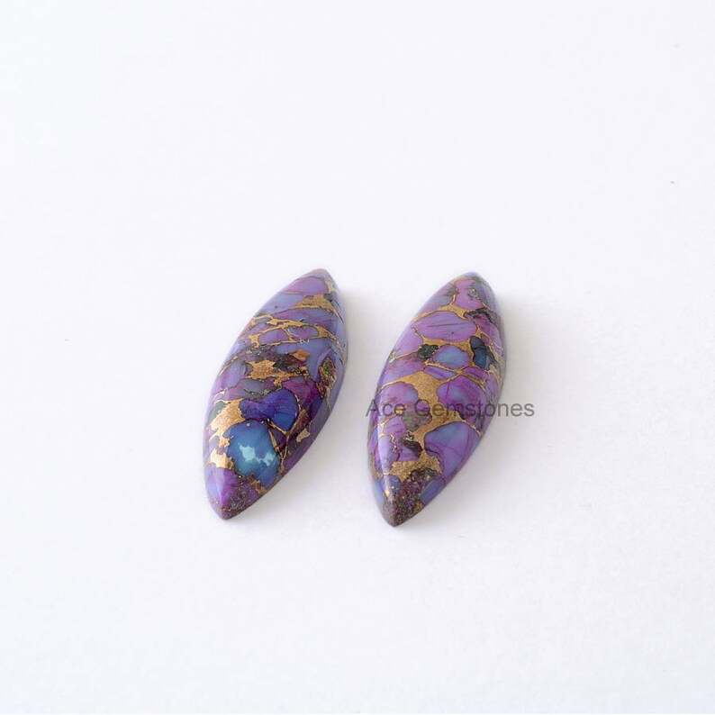 Copper Purple Turquoise Wholesale Loose Gemstone Flat Back - Etsy