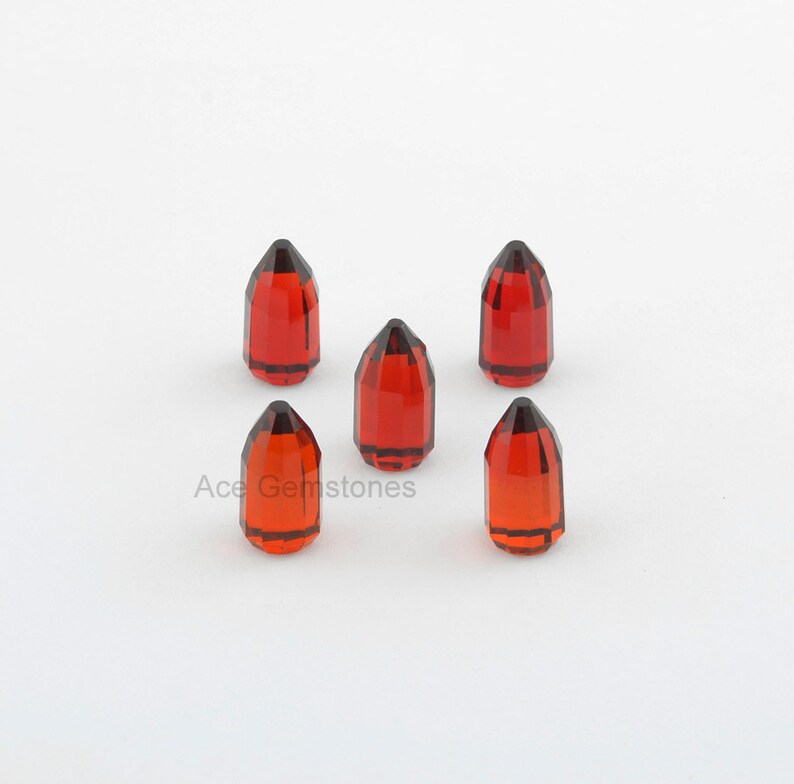 5 Pcs Faceted Bullet for Making Jewelry Red Garnet Quartz - Etsy