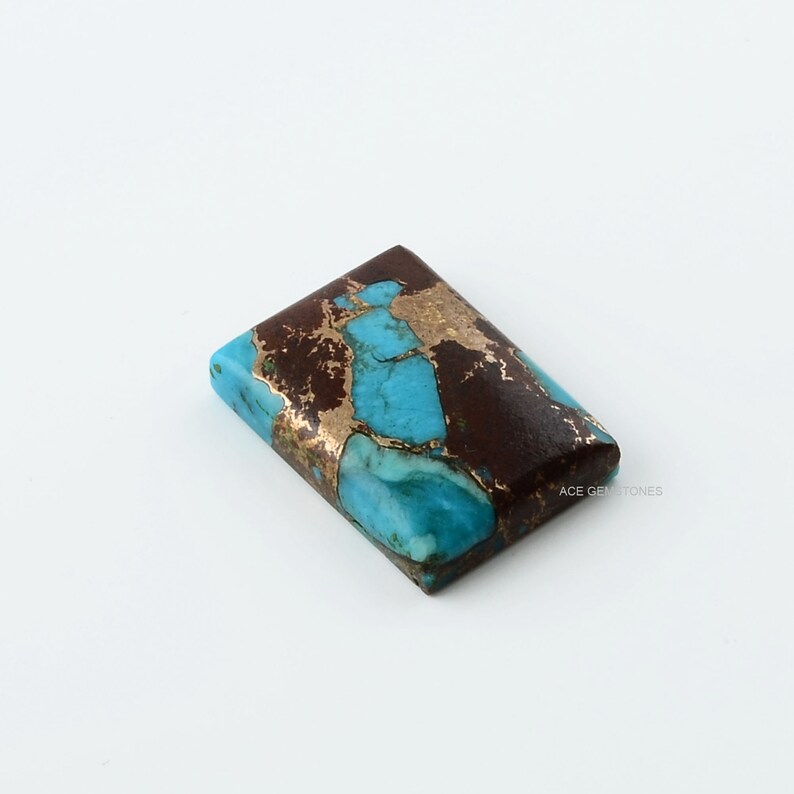 Lava Copper Turquoise 14x20mm Rectangle Gemstone- Turquoise Cabochon ...