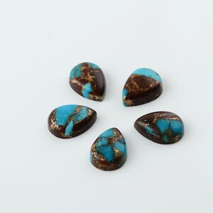 Lava Copper Turquoise 10x14mm Pear Gemstone- Genuine Turquoise Gemstone ...