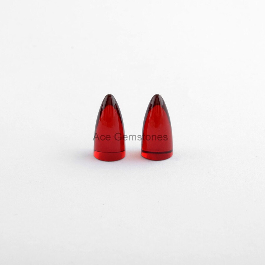 5 Pcs Bullet Cabochons Red Garnet Quartz 8x16mm Smooth | Etsy