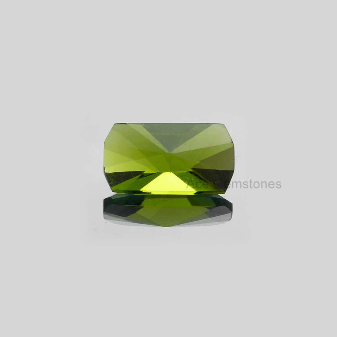 Rare Hand Cut Peridot Quartz Fancy Cut Rectangle Faceted Loose Gemstone ...