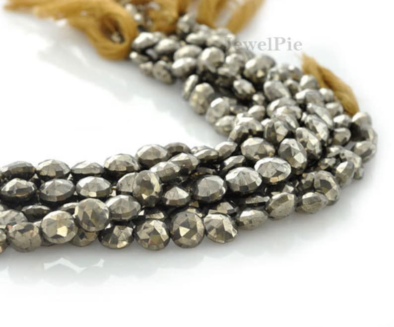 Pyrite Coin Faceted Semiprecious Gemstone Beads A Grade 7-8 - Etsy