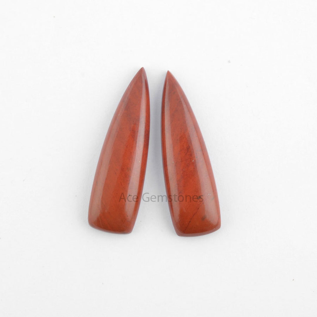 Red Jasper Smooth Long Trillion Loose Gemstone, Cabochon Supplies ...