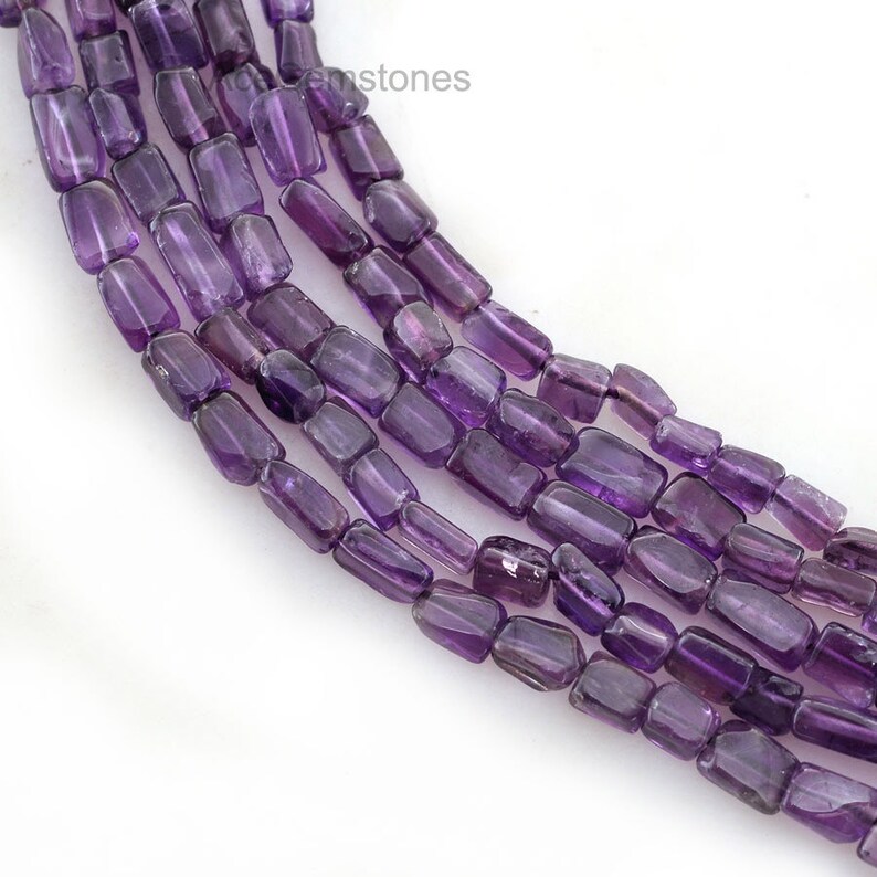 Amethyst Rectangle Tube Semiprecious Gemstone Beads A Grade - Etsy