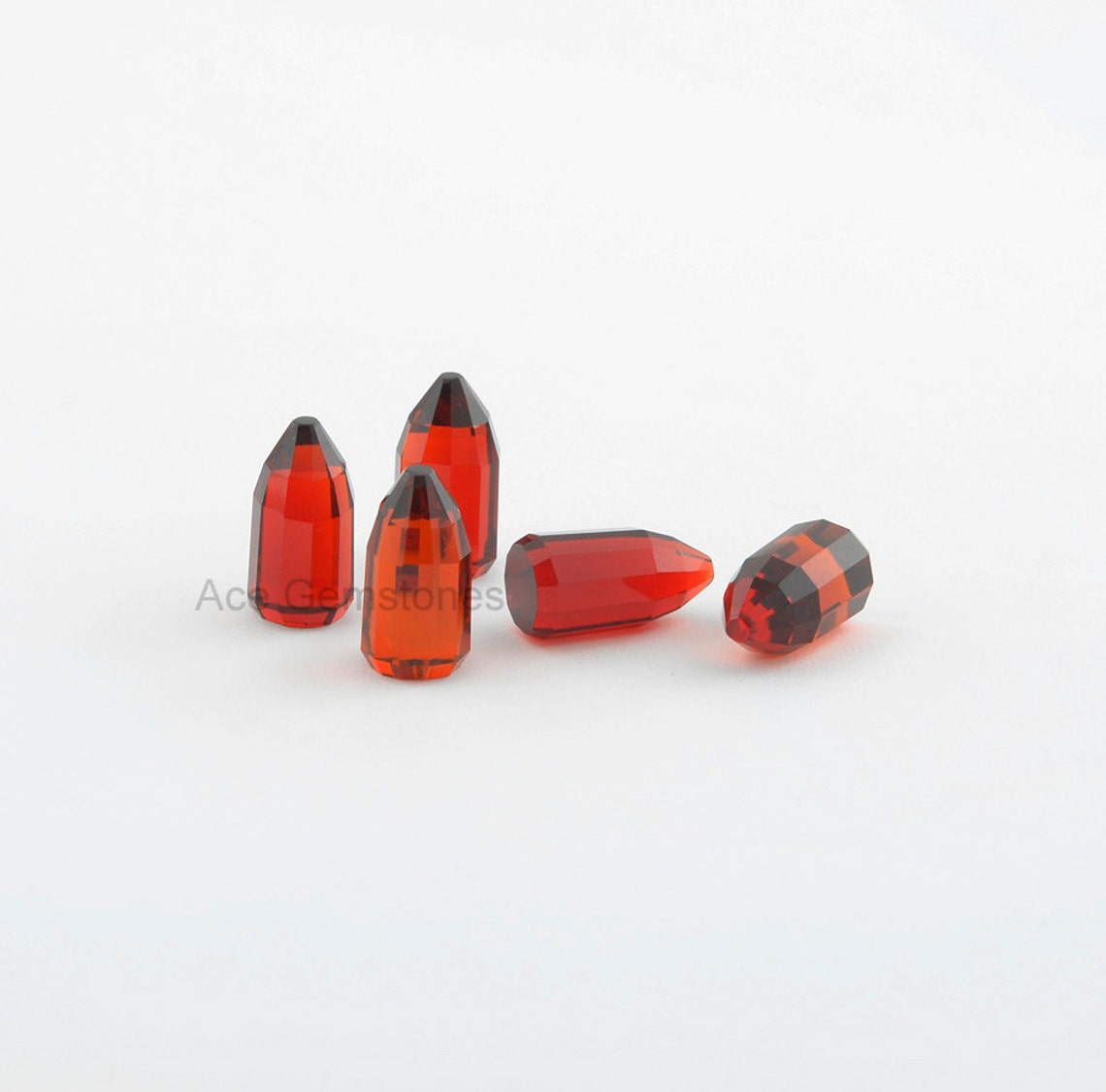 5 Pcs Faceted Bullet for Making Jewelry Red Garnet Quartz - Etsy