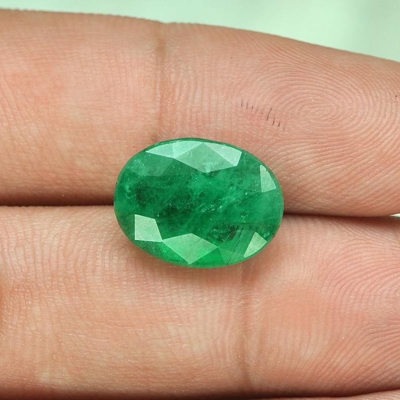 Gema Esmeralda Natural 7.32 Cts. Original Natural Top Verde - Etsy España