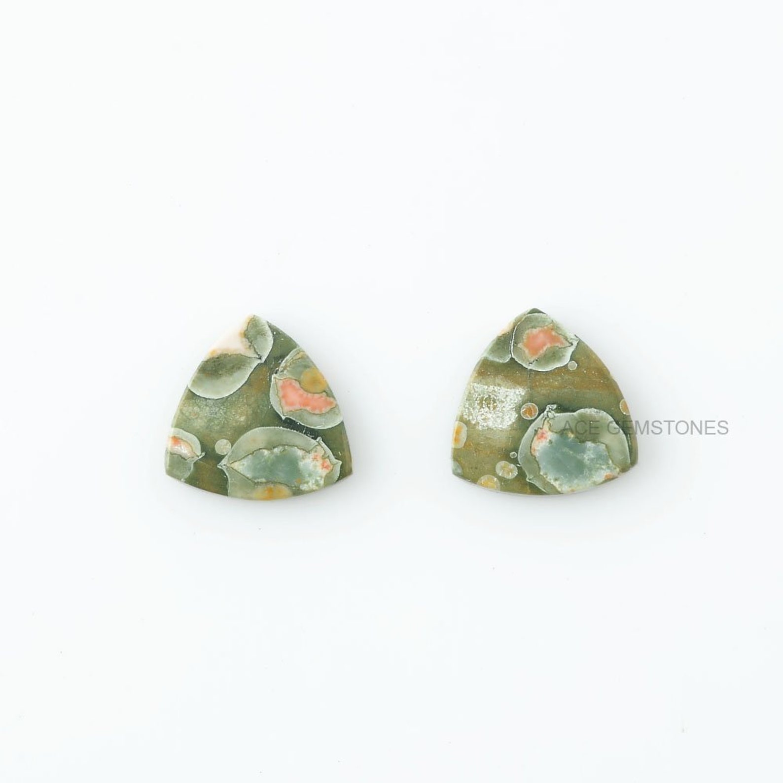Green Rhyolite 15mm Trillion Shape Gemstone-wholesale - Etsy