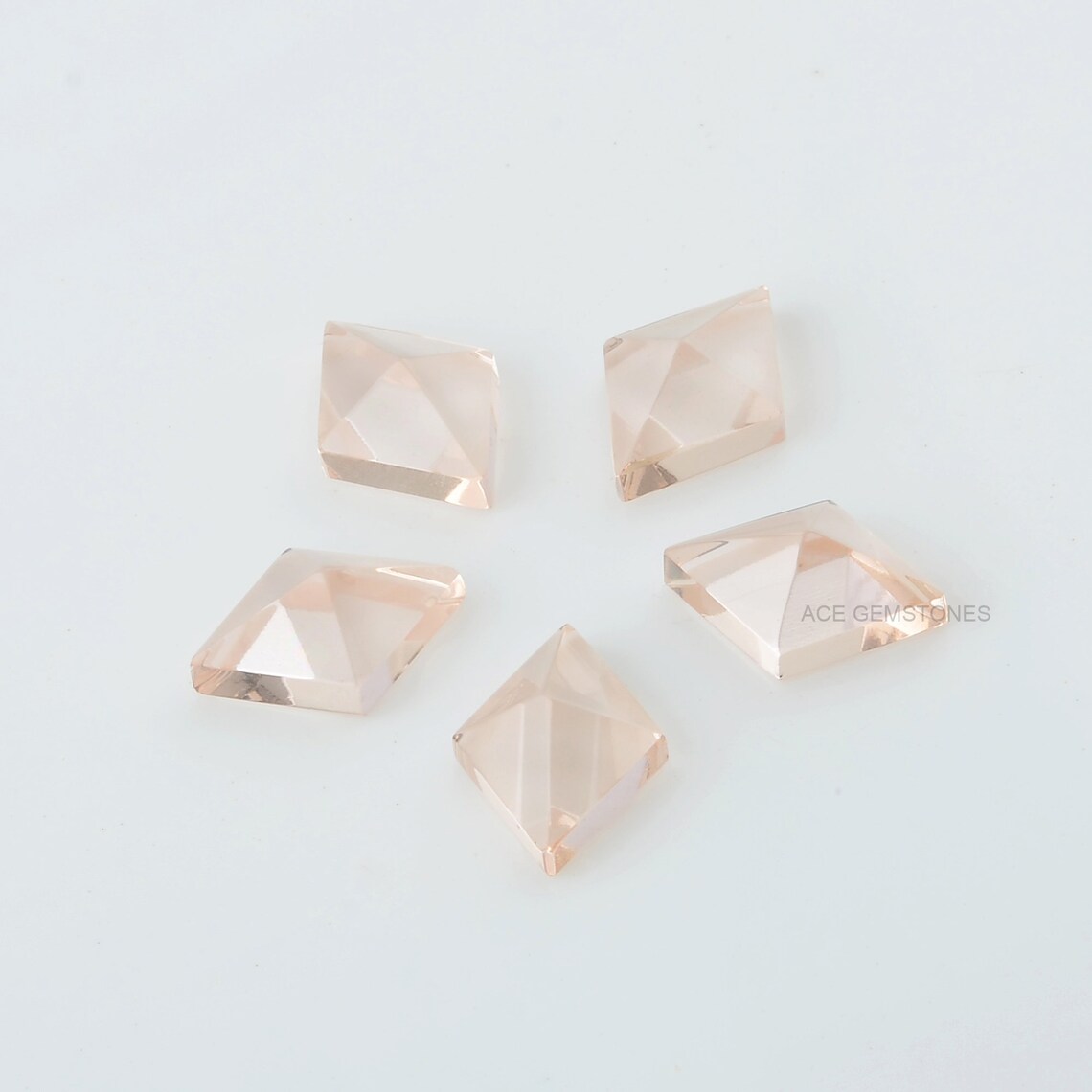 Morganite Quartz 12x16mm Pyramid Shape Gemstone-jewelry Making - Etsy