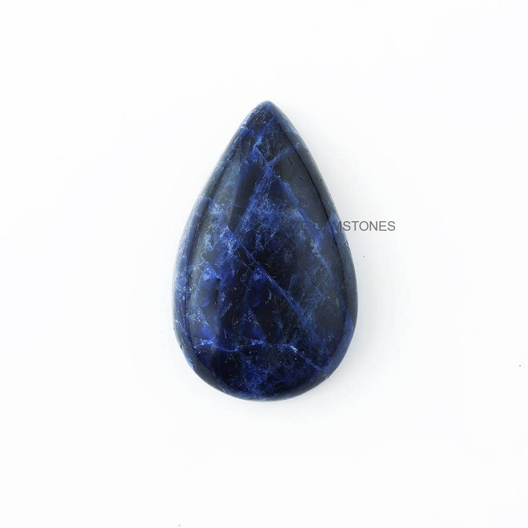 Sodalite Cabochon, Natural Sodalite Pear Shape 24x38 Mm Loose Gemstone ...