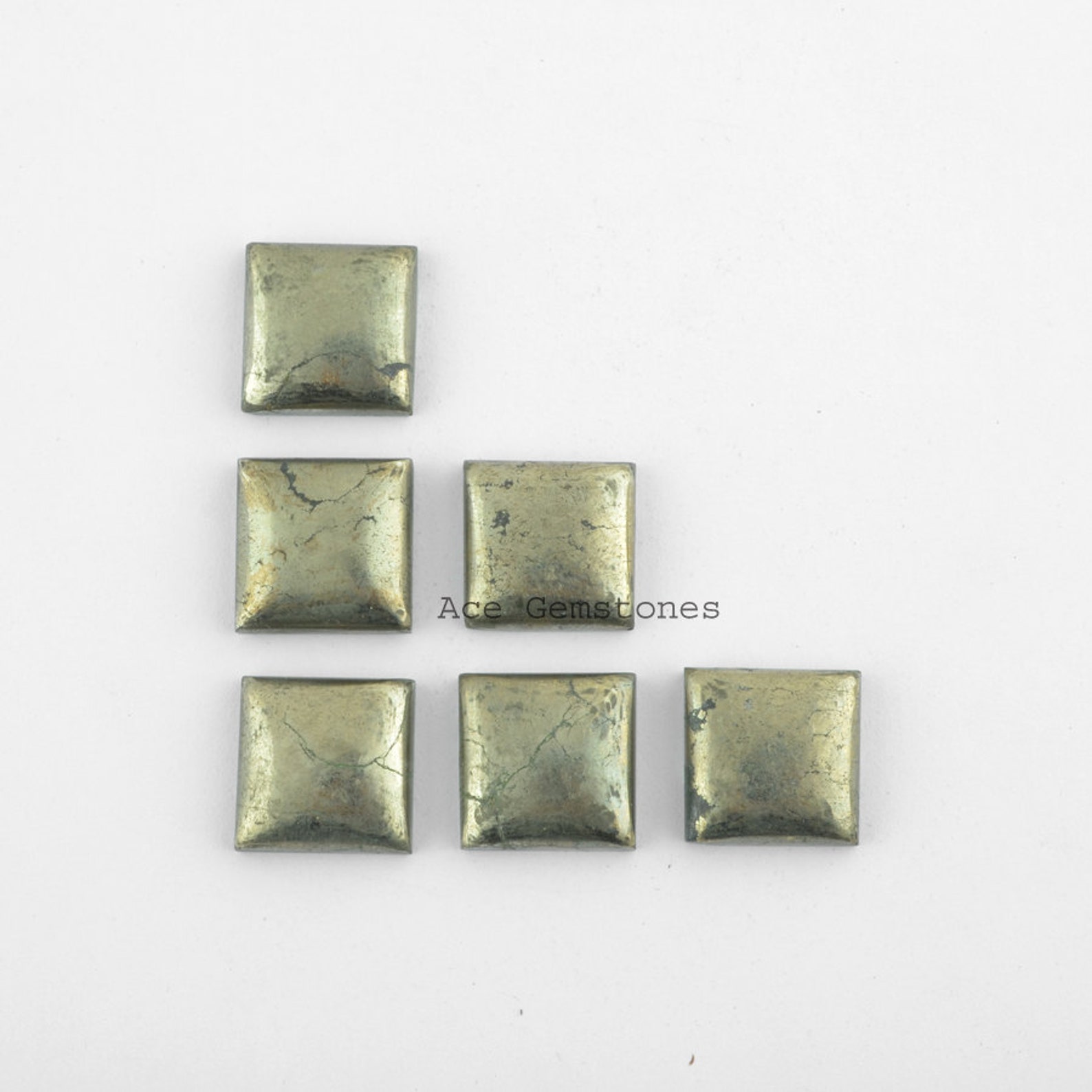 Pyrite Square Cabochons, High Quality Loose Pyrite Gemstone -15mm ...