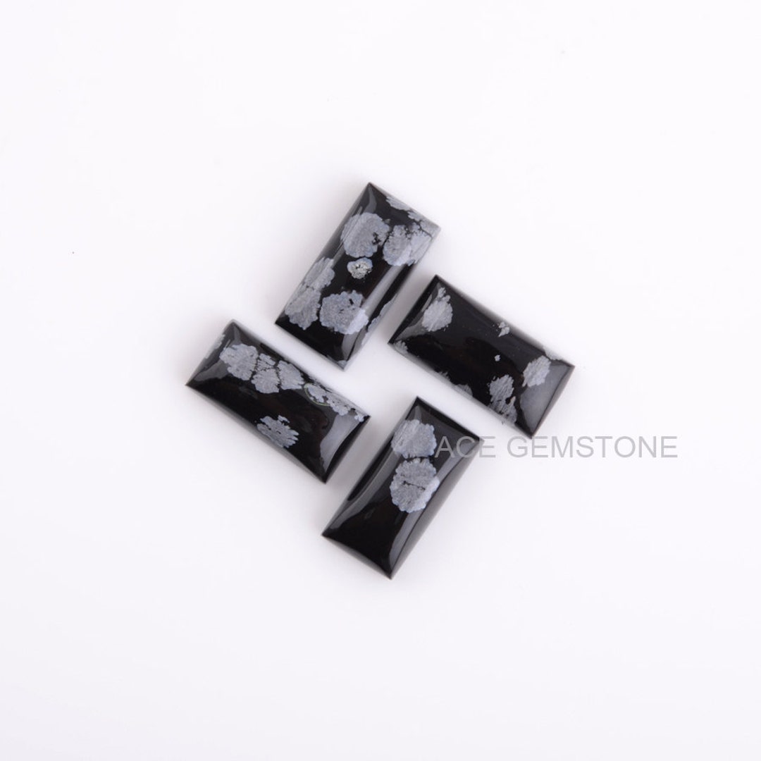8x16 Rectangle Genuine Snowflake Obsidian Gemstones Wholesale ...