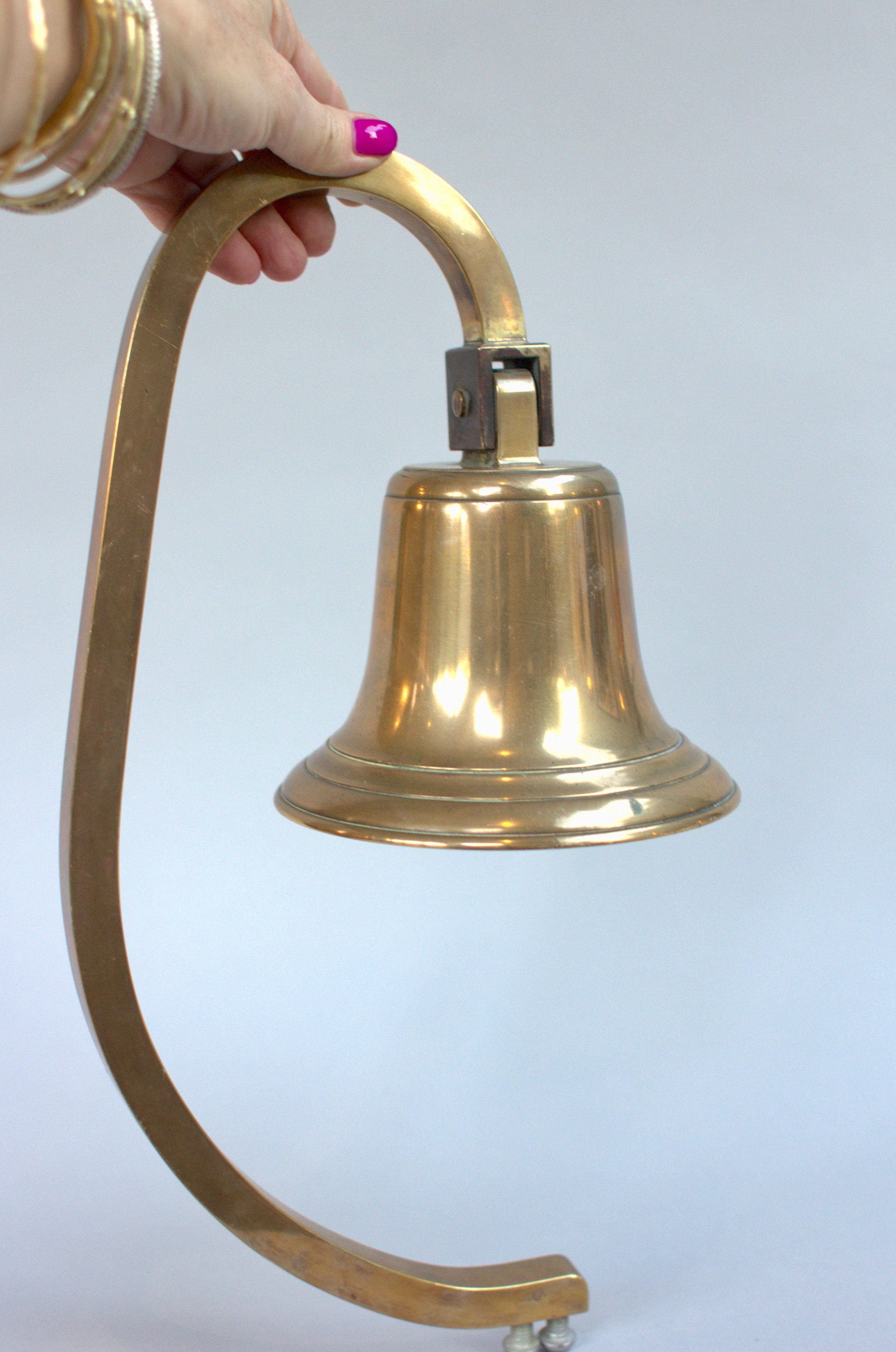 Mounted Bell Solid Brass Vintage Large Heavy Unusual - Etsy