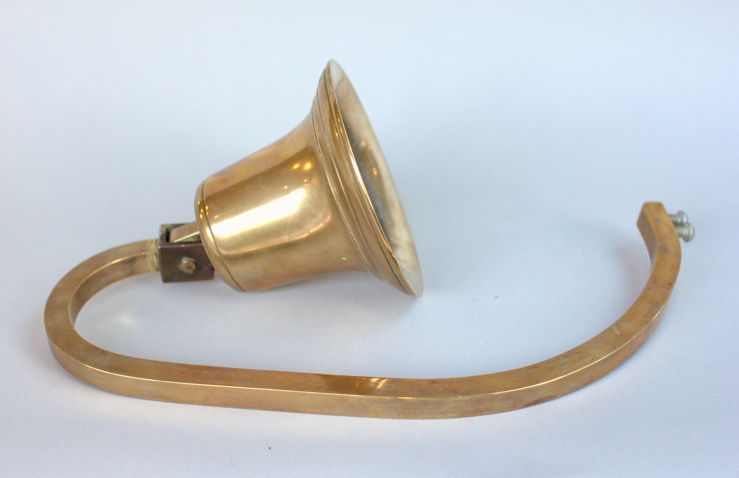 Mounted Bell, Solid Brass, Vintage, Large, Heavy, Unusual, Statement 39 ...