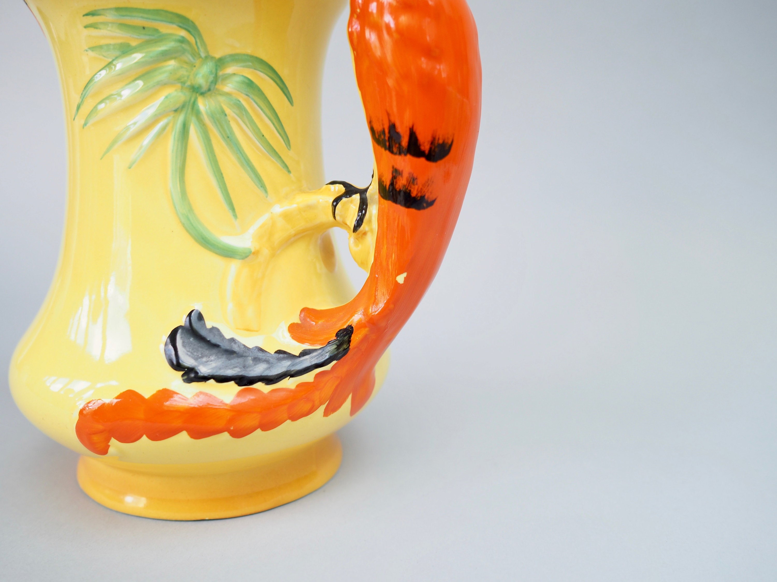 Jug Burleigh Ware Parrot Butterfly Palm Tree Vintage - Etsy