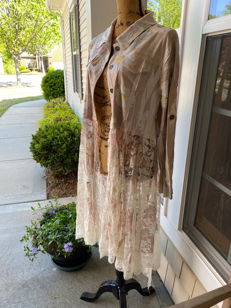 Long Lace Floral Jacket, Daisy Kimono, Chic Cardigan, Lace Duster ...