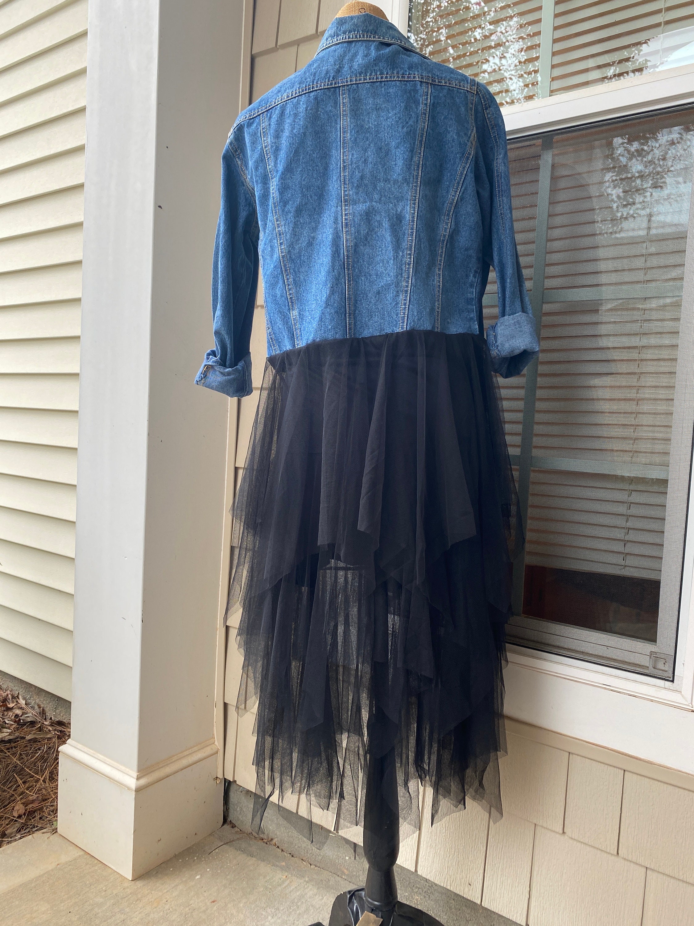 Denim Jacket With Tulle Skirt, Fairy, Vintage Jacket, Hippie Jacket ...